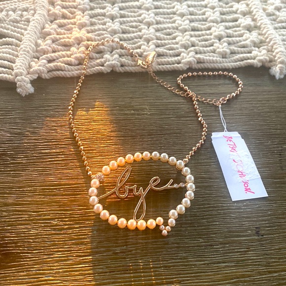 Jewelry | Betsey Johnson Pear Bye Pedant Necklace | Poshmark